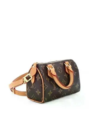 LOUIS VUITTON Speedy Bandouliere Nm Bag Monogram Canvas Nano Crossbody Bag - Brown