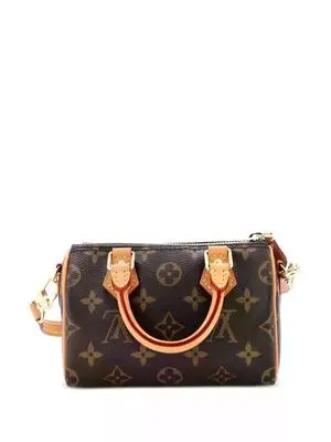 LOUIS VUITTON Speedy Bandouliere Nm Monogram Canvas Nano Crossbody Bag - Brown