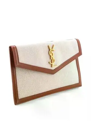 Saint Laurent Uptown Pouch Canvas Clutch Bag