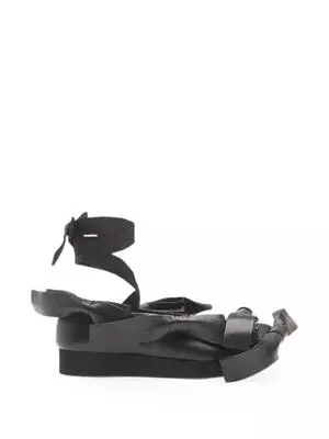 Comme Des Garçons X Phileo Bow Detail Ballet Flats - Black