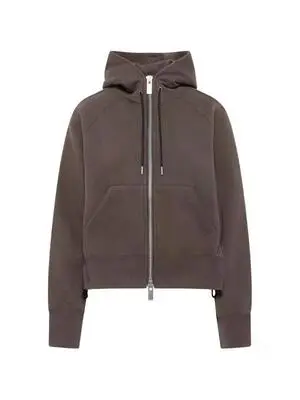 Sacai Zip-up Drawstring Hoodie - Brown