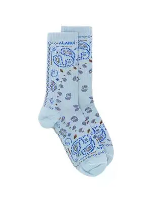 Alanui Paisley-pattern Socks - Blue