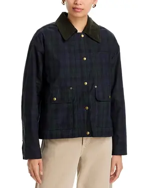 Blanknyc Plaid Cord Collar Barn Jacket - Break Trail