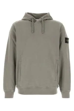 Stone Island Grey Cotton Hoodie - Gray