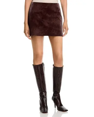 WAYF Molly Faux Leather Mini Skirt