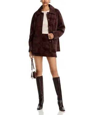 WAYF Molly Faux Leather Mini Skirt