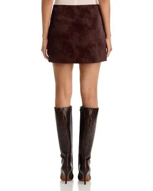 WAYF Molly Faux Leather Mini Skirt
