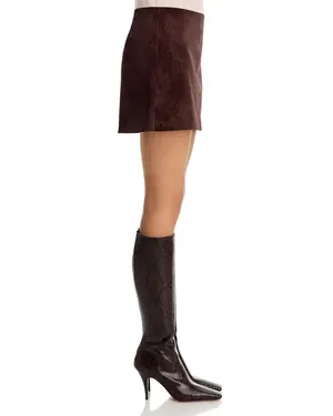 WAYF Molly Faux Leather Mini Skirt
