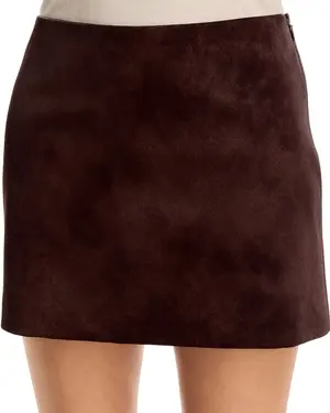 WAYF Molly Faux Leather Mini Skirt