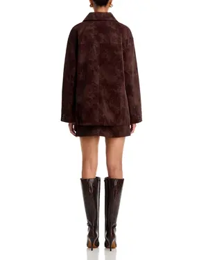 WAYF Molly Faux Leather Mini Skirt