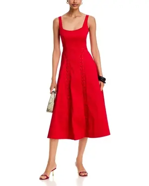 Aqua Lace Up Midi Dress