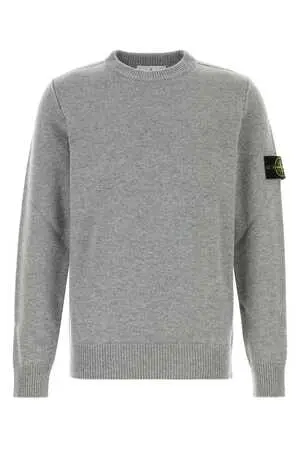 Stone Island Grey Wool Blend Sweater - Gray