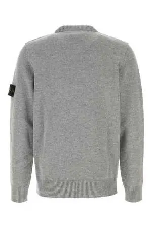 Stone Island Grey Wool Blend Sweater - Gray