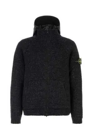 Stone Island Melange Cotton Blend Reversible Jacket - Black