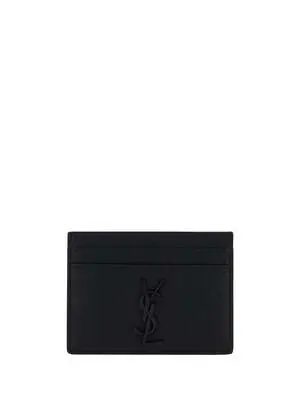 Saint Laurent Leather Cardholder - Black