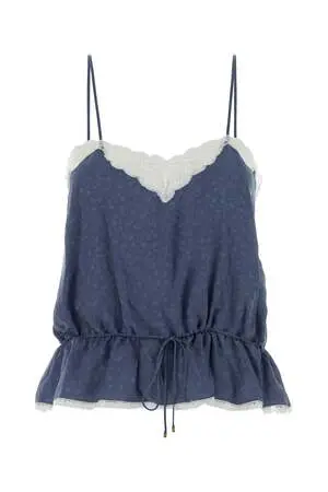 Chloé Air Force Silk Top - Blue