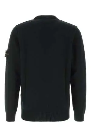 Stone Island Wool Blend Crew Neck Sweater - Black
