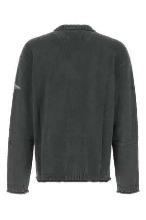 Stone Island Dark Grey Stretch Cotton Blend Sweater - Gray