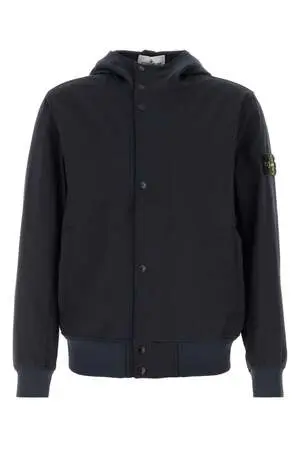 Stone Island Navy Stretch Polyester Jacket - Blue