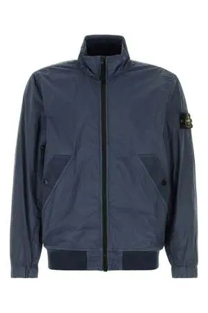 Stone Island Navy Nylon Bomber Jacket - Blue