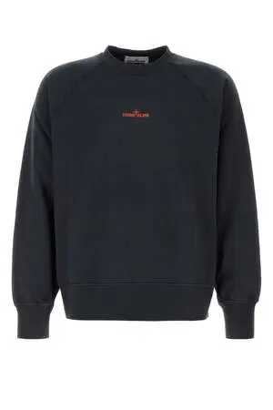 Stone Island Cotton Sweatshirt With Logo - Blue