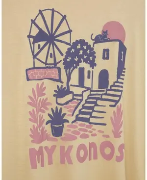 Junk Food Clothing Junk Food Mykonos Vintage Print T-shirt