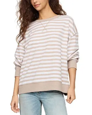 Z Supply The Everyday Striped Crewneck Sweatshirt - Heather Ash