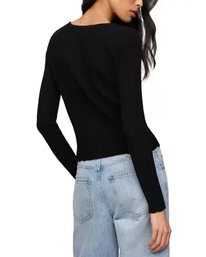Z Supply Landa V Neck Sweater Top - Black
