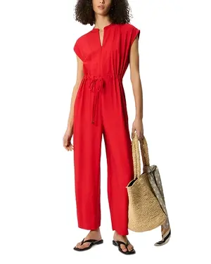 Whistles Petite Sleeveless Drawstring Jumpsuit