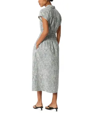 Whistles Smocked Waist Midi Dress