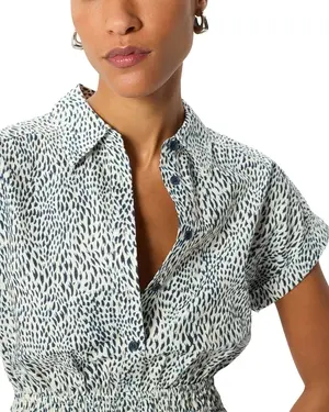 Whistles Smocked Waist Midi Dress