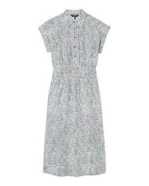 Whistles Smocked Waist Midi Dress