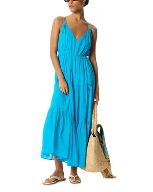 Whistles V Neck Maxi Sundress - Turquoise