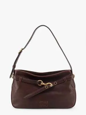 Miu Miu Aventure Leather Shoulder Bag - Brown