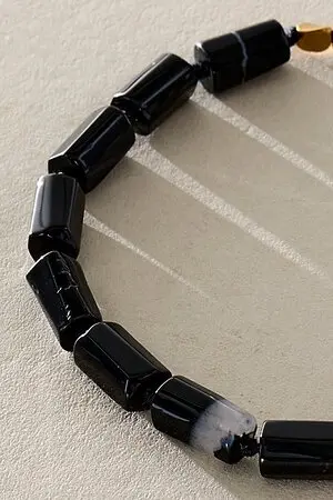 Free People Sarri Stone Anklet - Black Stone