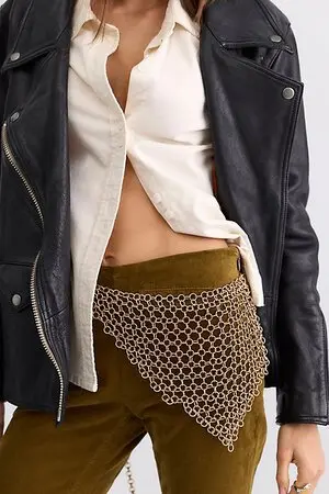 Free People Bex Bandana Chainmail Belt - Gold