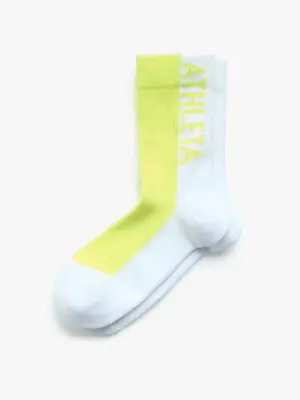 Athleta Crew Socks With Logo - Bright White/flash