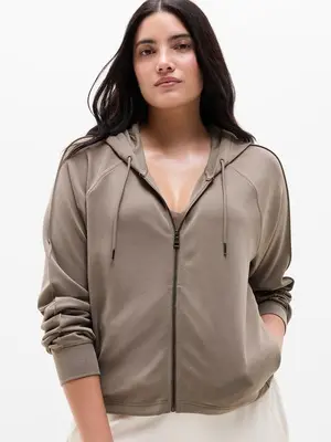 Athleta Seasoft Full Zip Hoodie - Umber