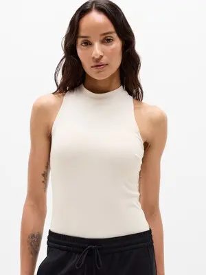Athleta Bodymove Mock Neck Tank - Bone