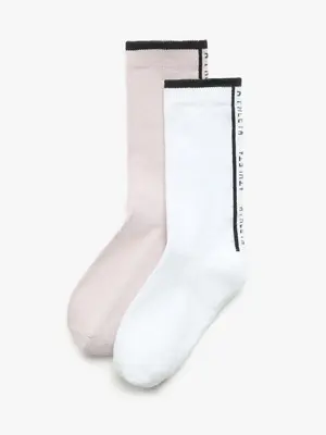 Athleta Novelty Crew Sock 2-pack - Halo/white