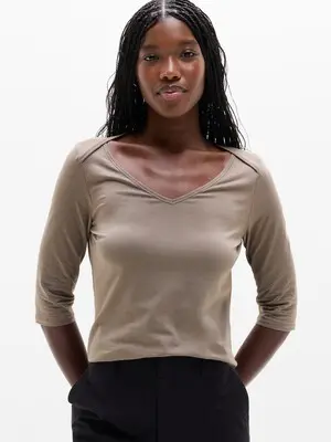 Athleta Midi Sleeve Tee - Umber