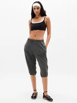 Athleta Airy Cotton Terry Snow Wash Capri - Ash