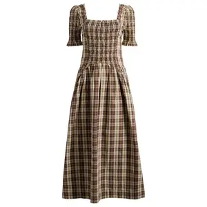 DAMSON MADDER Emmy Shirred Midi Dress