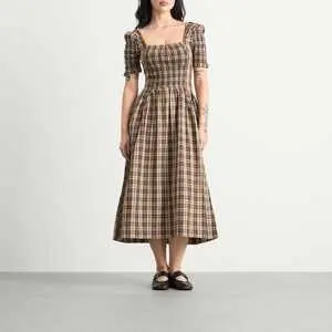 DAMSON MADDER Emmy Shirred Midi Dress