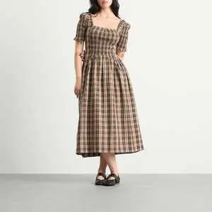 DAMSON MADDER Emmy Shirred Midi Dress