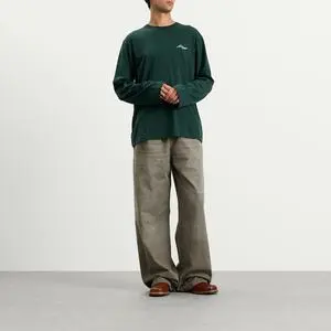 Acne Studios Edden Venice Logo Long Sleeve T-shirt - Dark Green
