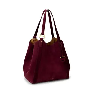 Ralph Lauren Sheep Suede Tasha Tote Bag - Dark Garnet