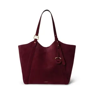 Ralph Lauren Sheep Suede Tasha Tote Bag - Dark Garnet