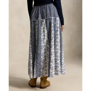 Ralph Lauren Floral Cotton Silk A-line Skirt