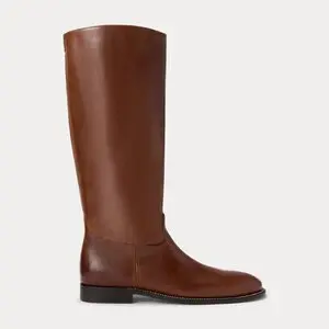 Ralph Lauren Burnished Leather Tall Boot - Cotto